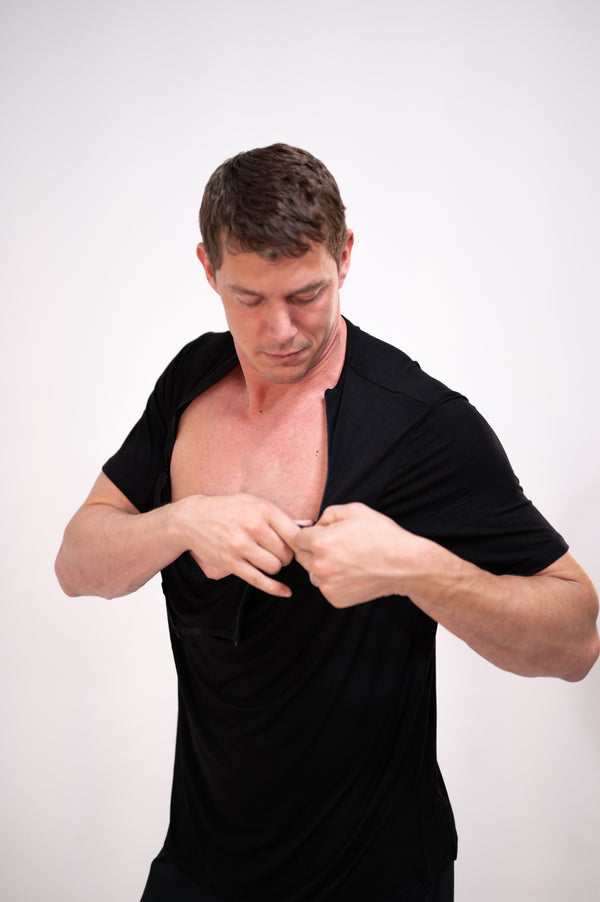 The Cameron Unisex Nursing and Skin to Skin Shirt in Black – Lila