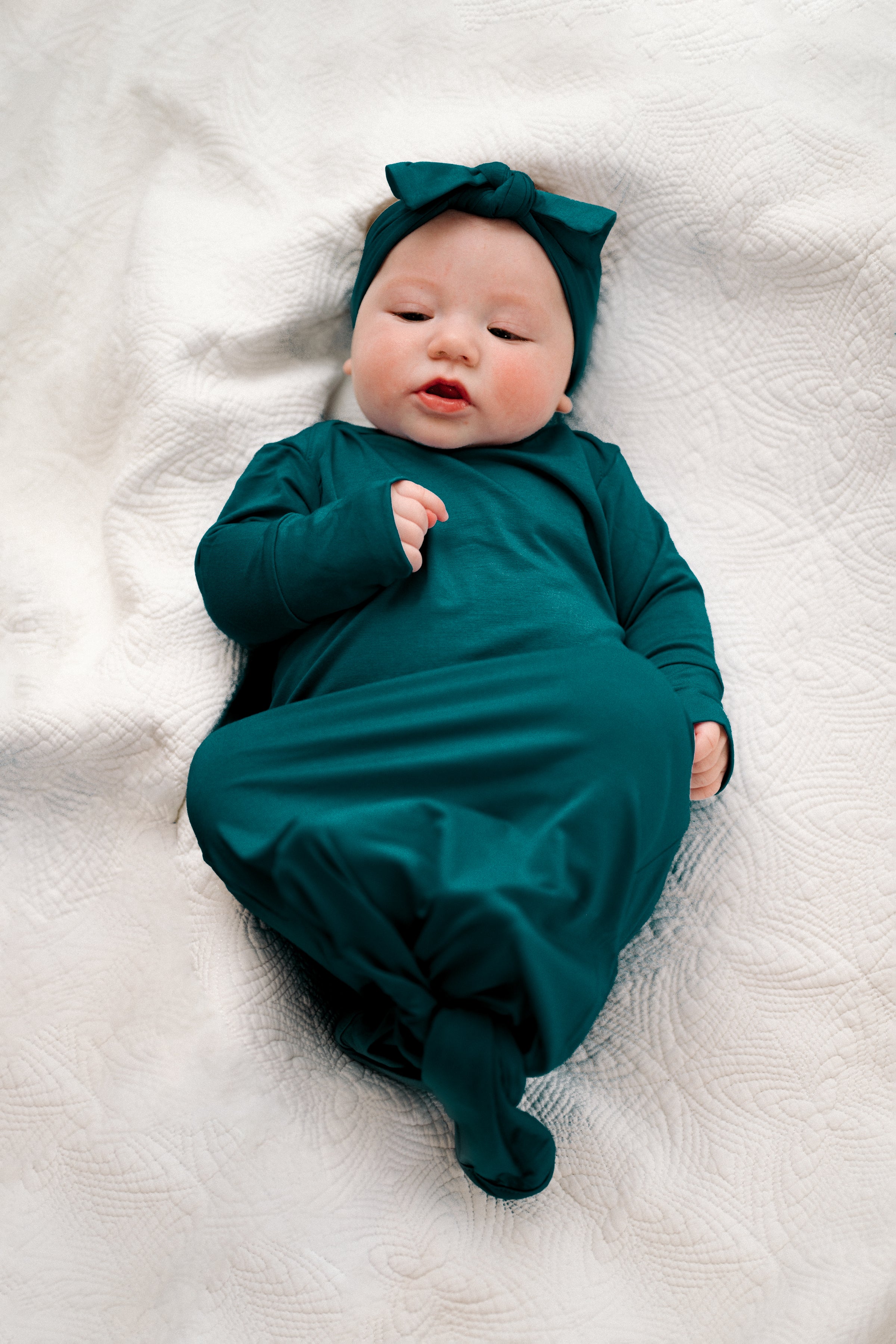 Baby Knot Gown Set: Deep Teal – Lila